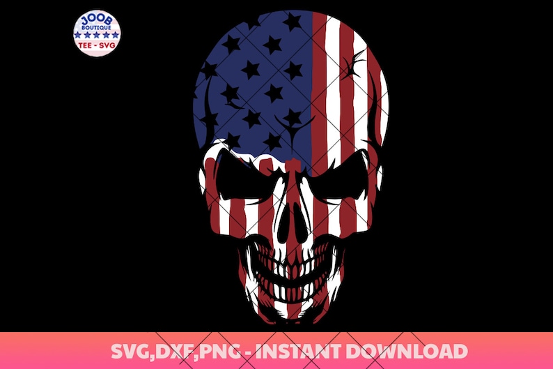 American Flag Skull Svg Patriotic Flag Svgskull Svgoutlaw - Etsy
