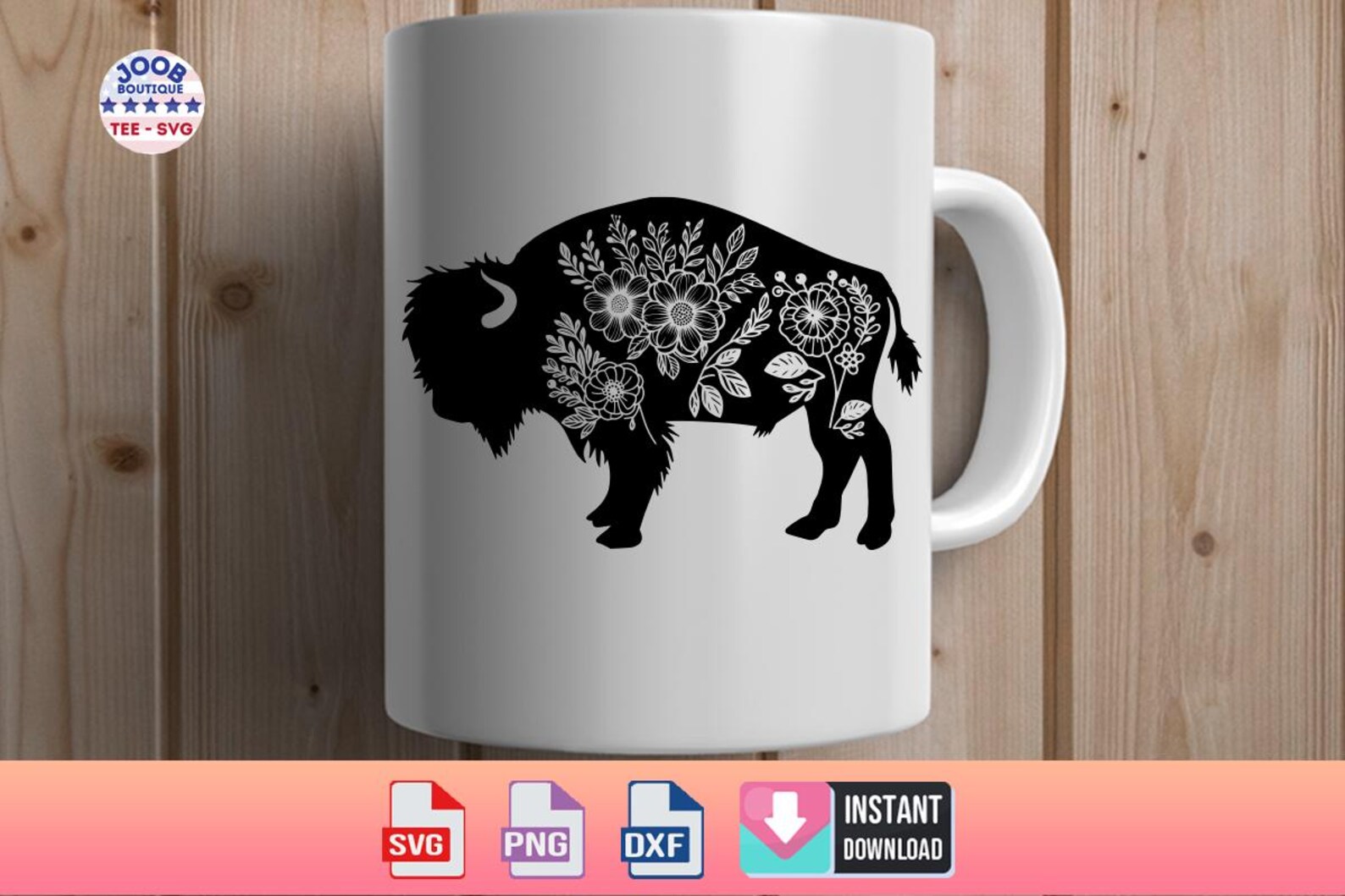 Wildflower Buffalo Svg, Daisy Bison Svg, Floral Buffalo SVG, Floral ...
