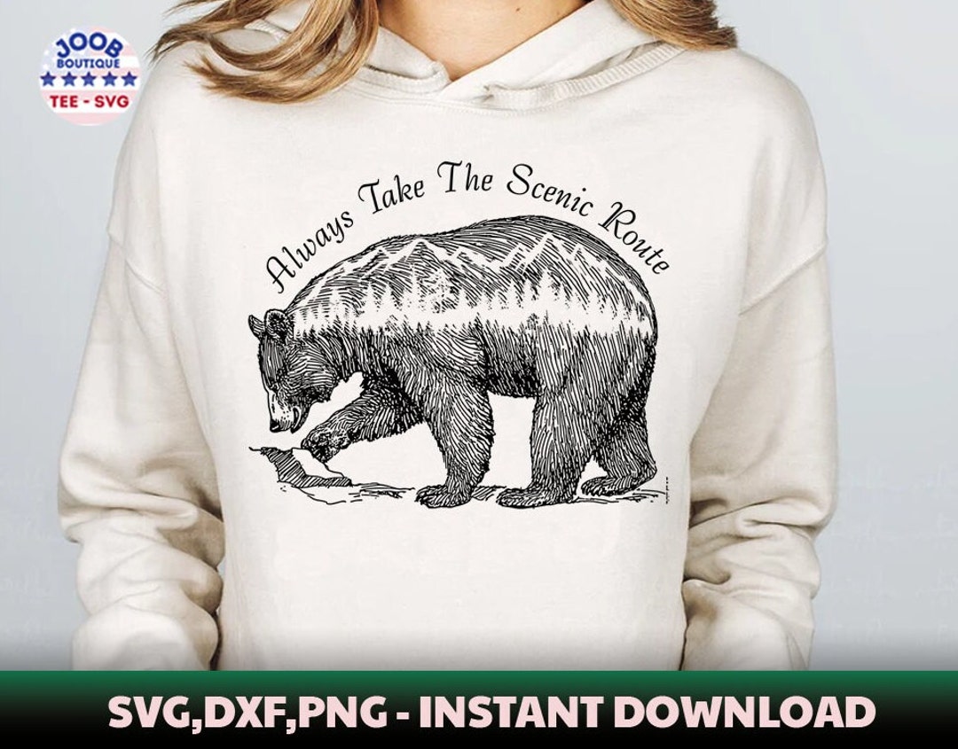 Always Take the Scenic Route Svg,bear and Forest Svg,outdoor Camping ...