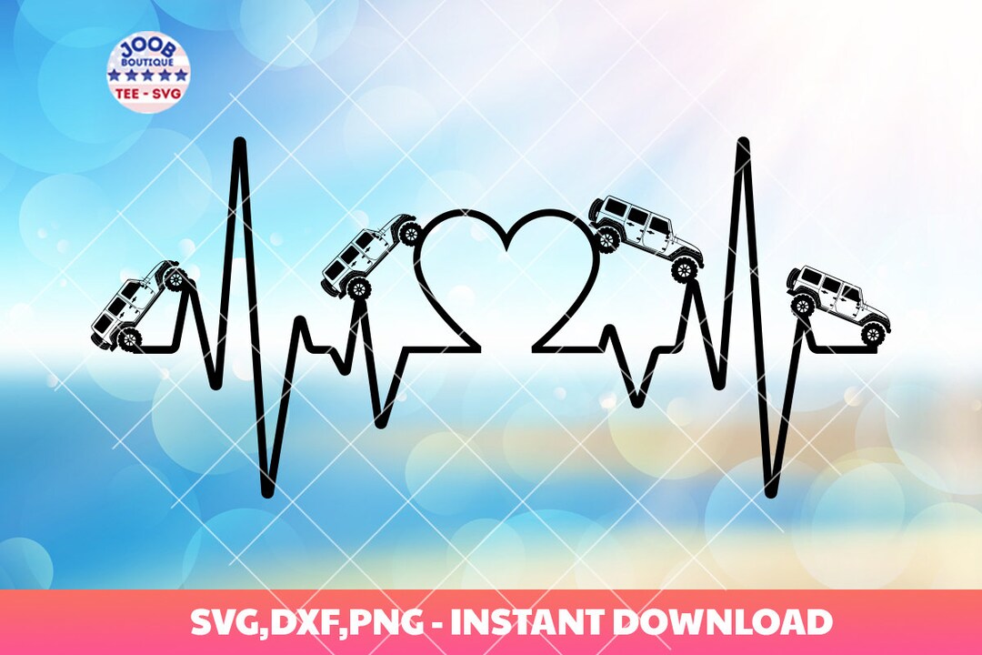 Heart Beat Car Svg, Pulse Offroad Svg,truck Heart Beat Svg, Art Png ...