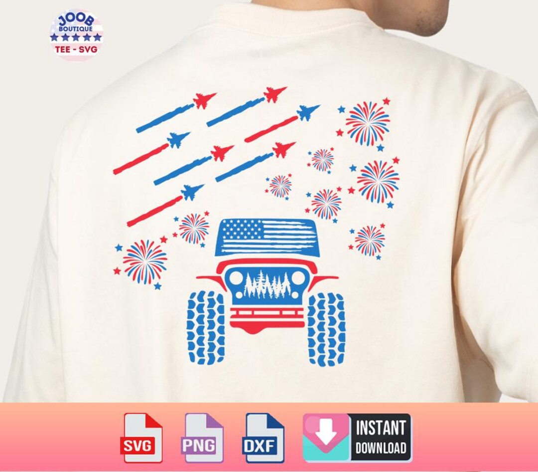 Patriotic Truck 4th of July SVG PNG,USA Flag Fireworks Jet Fighter ...