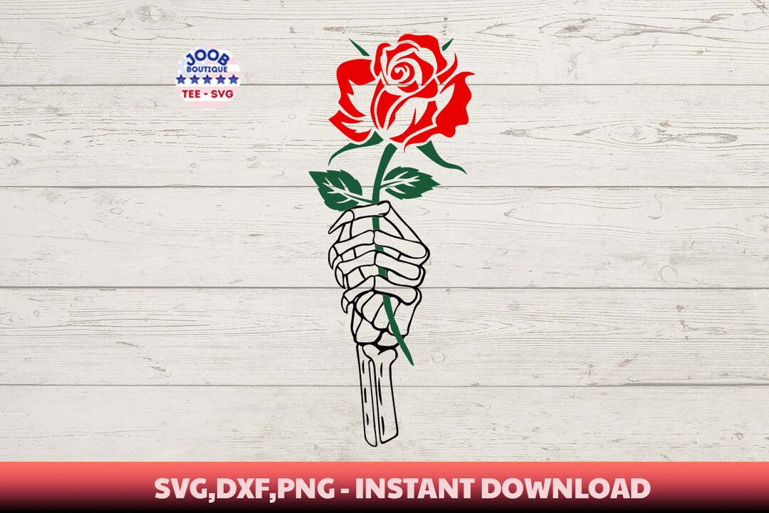 Skeleton Hand Rose Svg,rose Vector,hands Death Svg,skull Rose Svg,skull ...