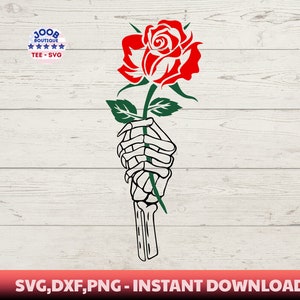 Skeleton Hand Rose Svg,rose Vector,hands Death Svg,skull Rose Svg,skull ...