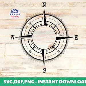 Compass SVG File, Compass Rose, Compass Star ,adventure Svg,nautical ...