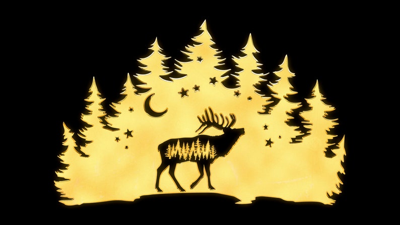 Elk Antler Forest SVG Adventureanimal SVG Mountain Svgelk - Etsy