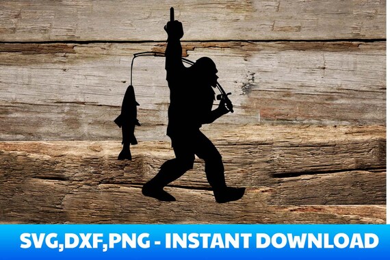 Bigfoot Middle Finger Svgbigfoot Fishing Decal Sasquatch - Etsy