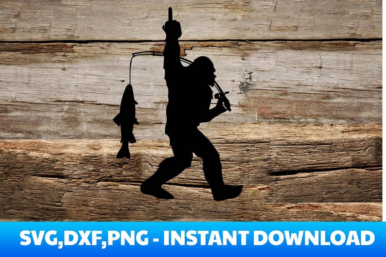 Bigfoot Middle Finger Svgbigfoot Fishing Decal Sasquatch - Etsy Canada