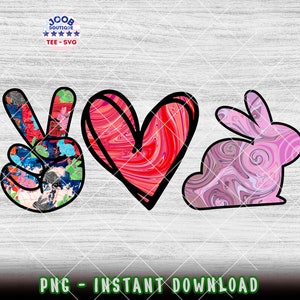 Peace Love Rabbit Png, I Love Rabbits Png Designs, Peace Love Peeps ...