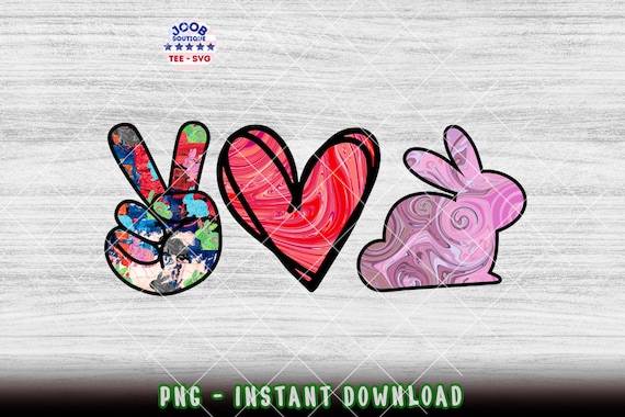 Peace Love Rabbit Png I Love Rabbits Png Designs Peace Love - Etsy