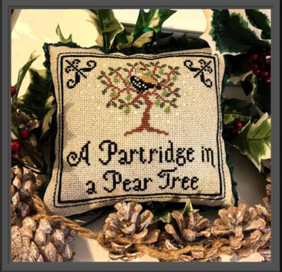 A Partridge in a Pear Tree Christmas Decoration Cross Stitch Design by ...