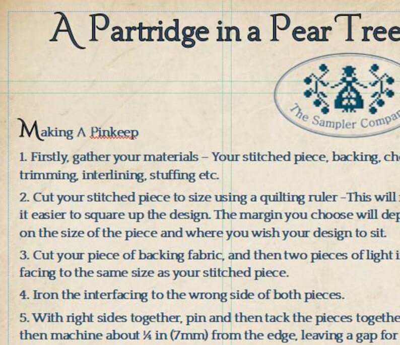 A Partridge in a Pear Tree Christmas Decoration Cross Stitch Design by ...