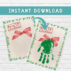 Christmas Mistletoe Handprint Art Craft Template Printable Downloads ...
