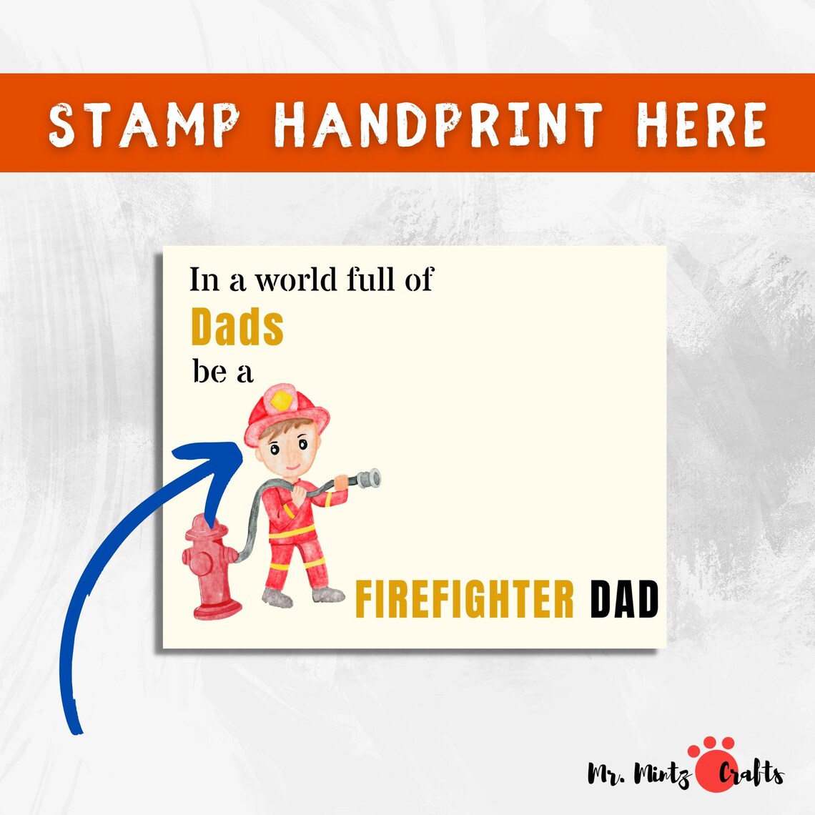 Firefighter Fathers Day Gift | Fathers Day Handprint Art Craft ...