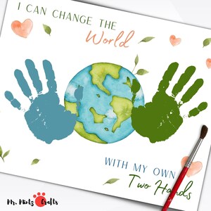 Earth Day Handprint Art Craft | Earth Day Printable for Kids | Happy ...
