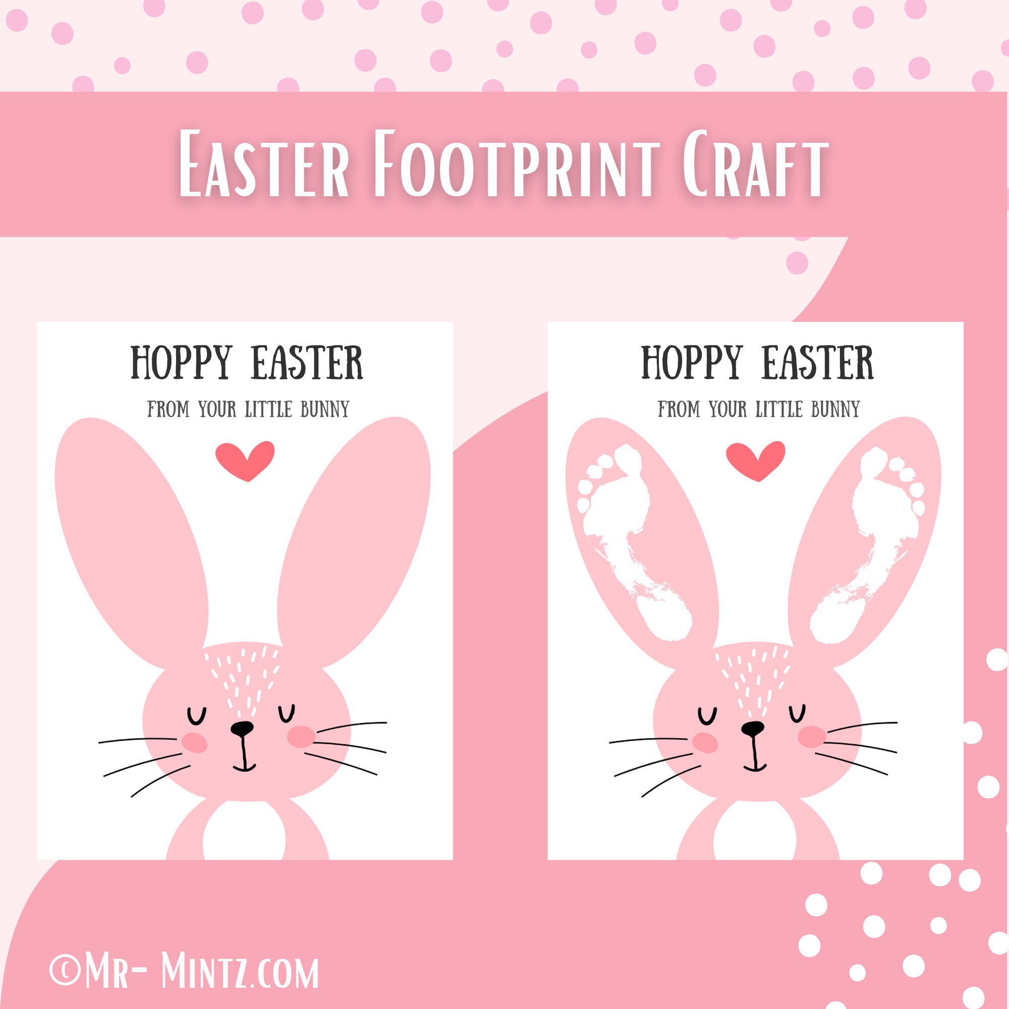 Easter Handprint Footprint Craft Bundle Hoppy Happy Easter - Etsy