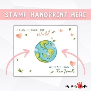 Earth Day Handprint Art Craft | Earth Day Printable for Kids | Happy ...