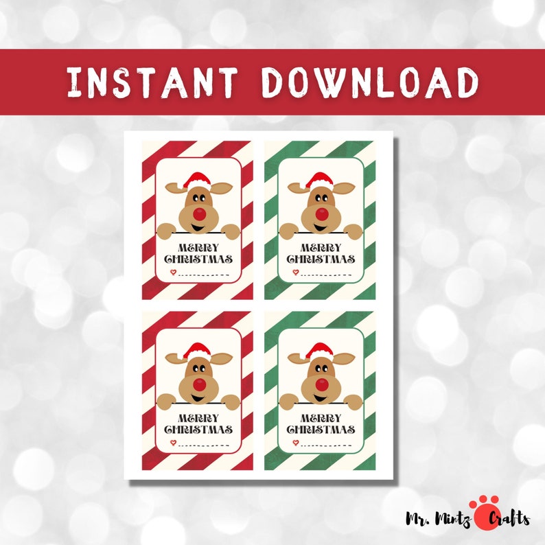 Reindeer Candy Cane Holder Template | Candy Cane Gram | Christmas Candy ...