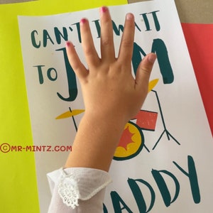 Handprint Art Craft Father's Day Gift for Dad Daddy | Musician Drummer ...