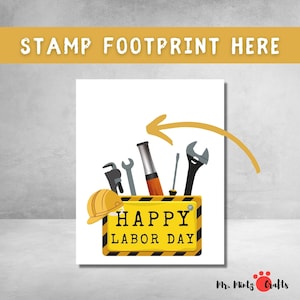 Labor Day Handprint Footprint Art Craft | Labor Day Card | Happy Labor ...