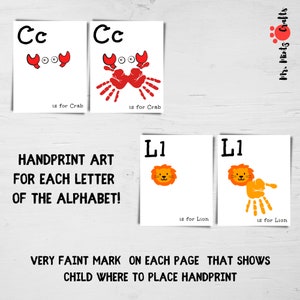 Alphabet Handprint Art Craft My Handprint ABC Alphabet Book Handprint ...
