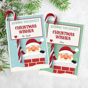 Santa Claus Candy Cane Holder Template | Candy Cane Gram | Christmas ...