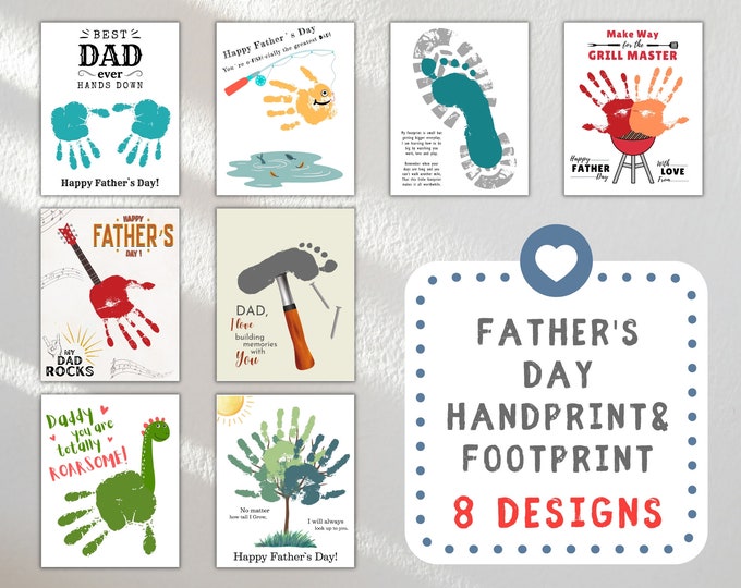 Cool Dad Daddy / Footprint Handprint Art Craft Ice Cream Block / Father ...