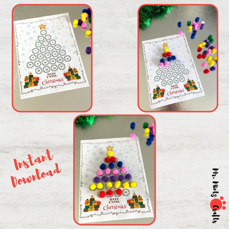 Christmas Countdown Crafts for Kids Christmas Countdown - Etsy