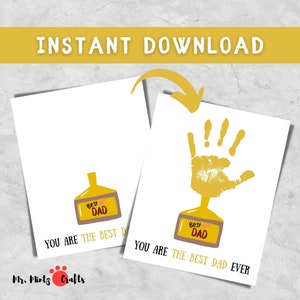 Best Dad Ever Handprint Art for Dad | Fathers Day Handprint Art Craft ...