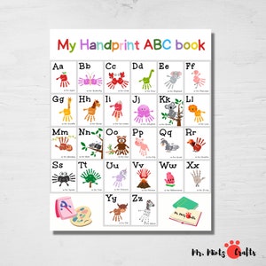 Alphabet Handprint Art Craft My Handprint ABC Alphabet Book Handprint ...