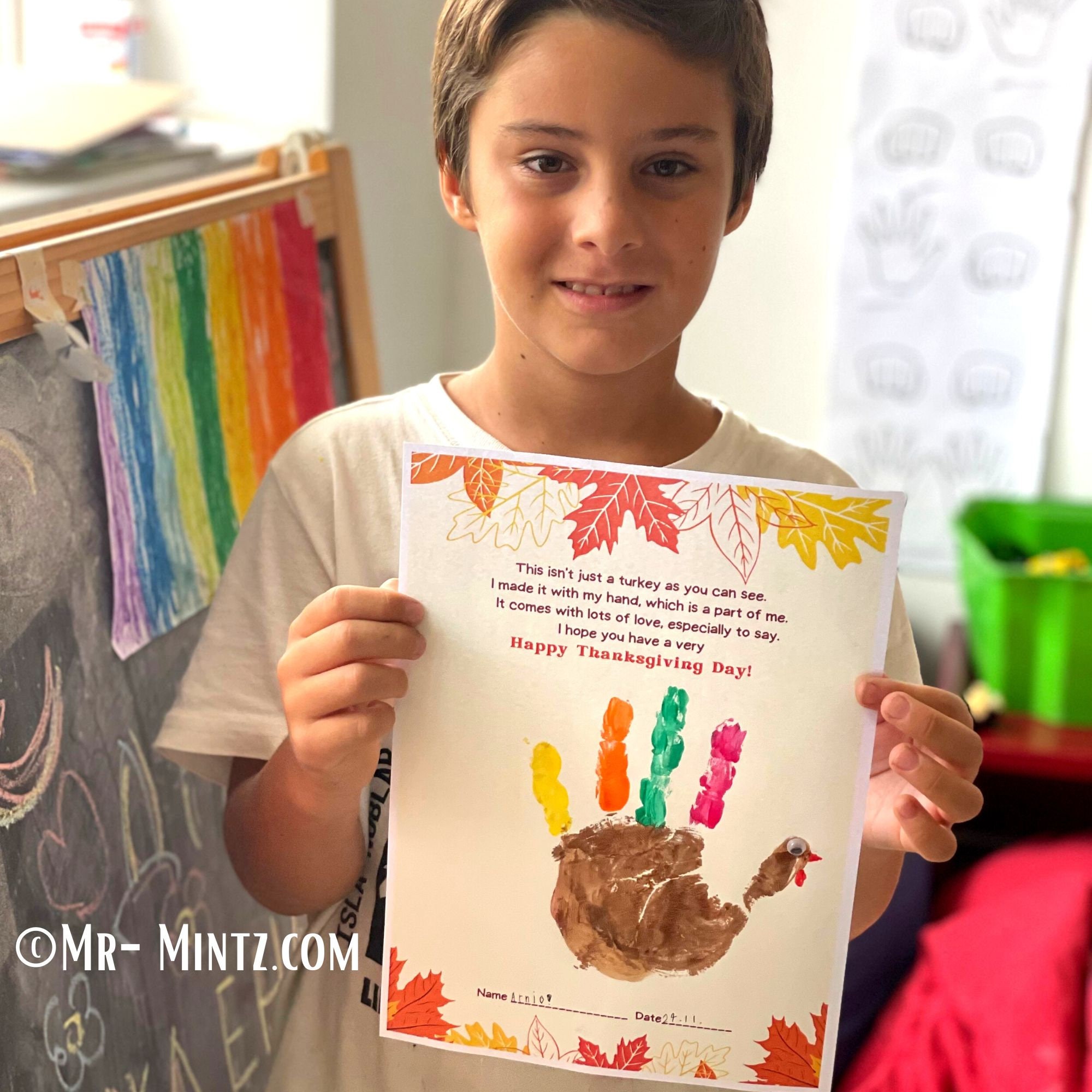 Thanksgiving Handprint Poem Art Craft Activities for Kids - Etsy