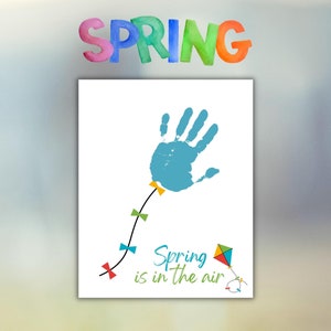 Spring Handprint Fingerprint Art Craft for Kids Printable | Flower ...