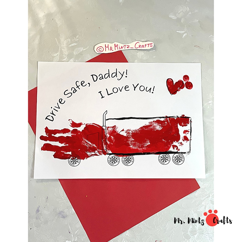 Truck Handprint Footprint Art Craft Trucker Gifts for - Etsy