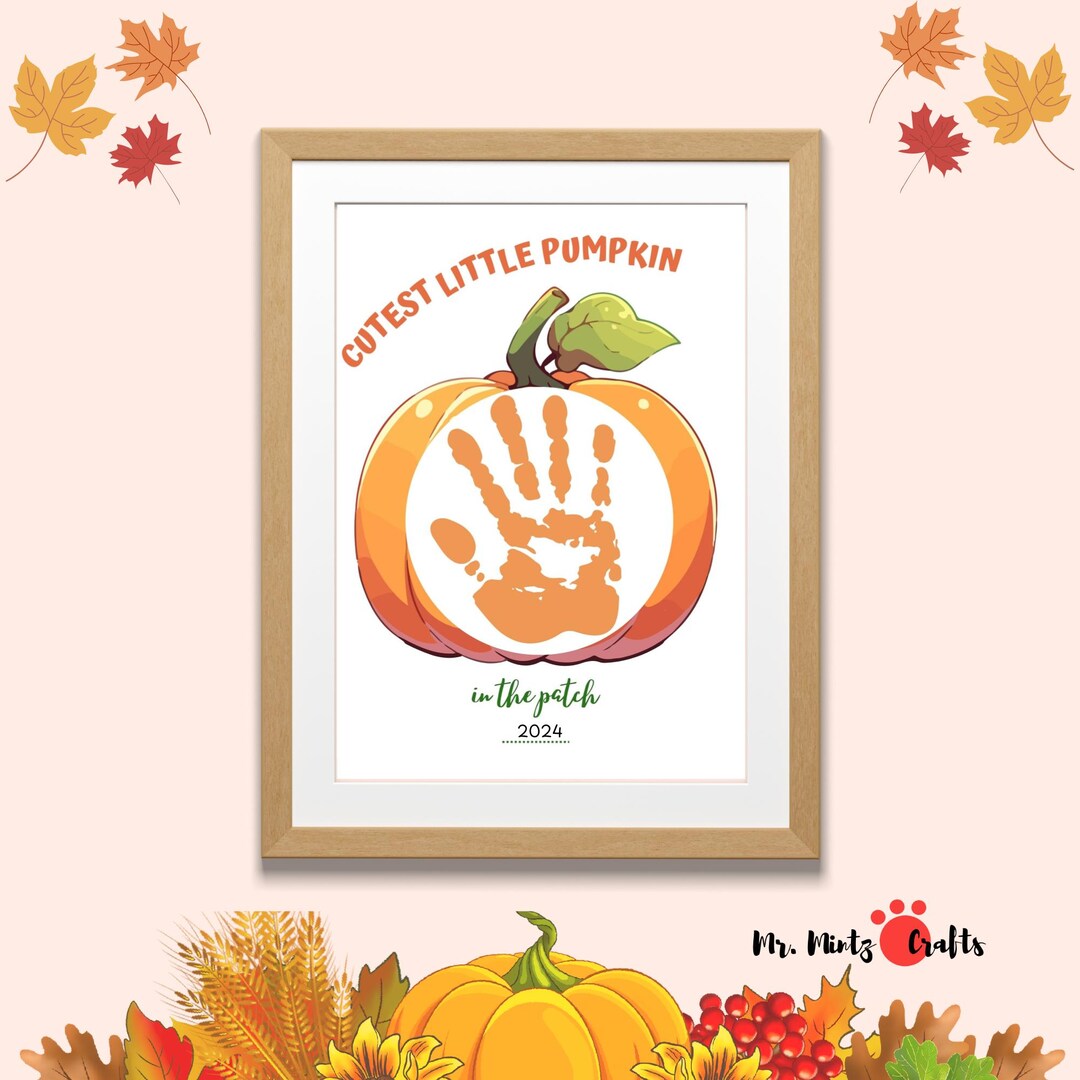 Pumpkin Patch Handprint Art Craft Preschool Activity Kids Toddler ...