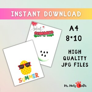 Summer Handprint Art Craft for Kids Printable | Pineapple Watermelon ...