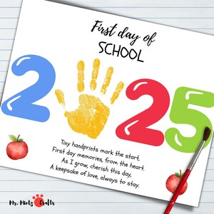 First Day of School Handprint Art | Kindergarten Preschool Handprint ...