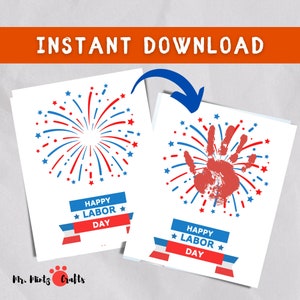 Labor Day Handprint Art Craft | Firework Handprint Art | Happy Labor ...