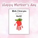 Mothers Day Handprint Fingerprint Art Craft Printable From Son Daughter ...