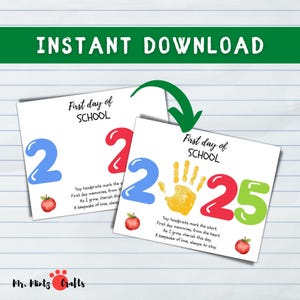 First Day of School Handprint Art | Kindergarten Preschool Handprint ...