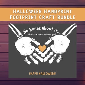 Halloween Handprint Footprint Art Craft Bundle | Fall Handprint Craft ...