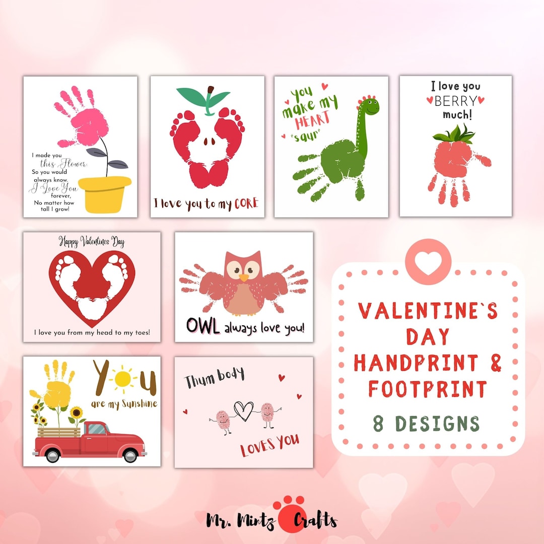 Valentines Handprint Art | Valentines Day Handprint Footprint Art Craft ...
