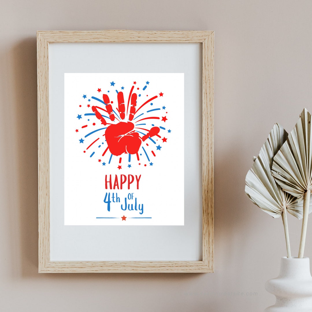 Fourth of July Handprint Art Craft | Firework Handprint Art | Happy 4th ...