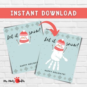 Christmas Snowman Handprint Art Craft Template Printable Downloads ...