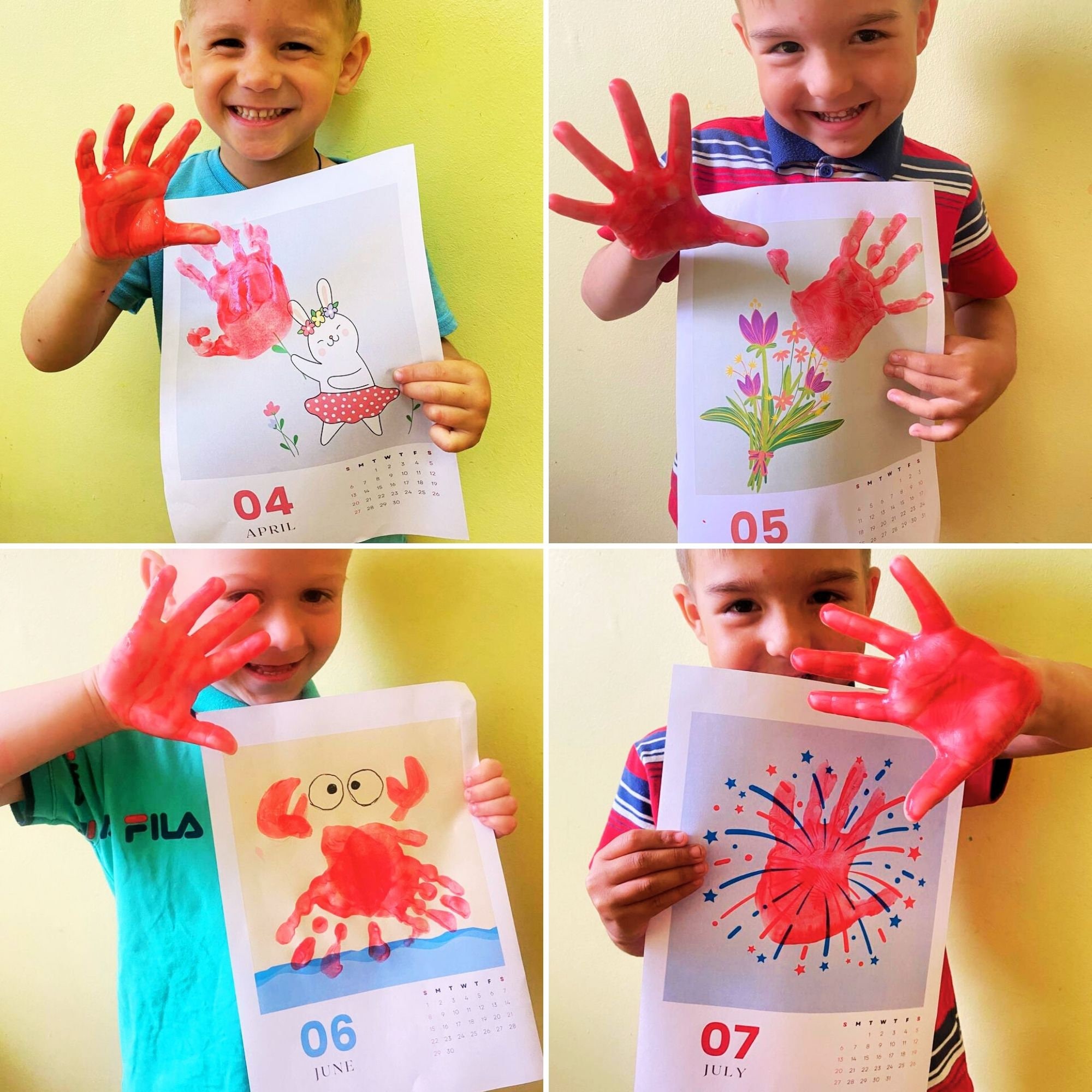 Handprint Calendar 2026 Printable | Handprint Art Craft Gift for ...