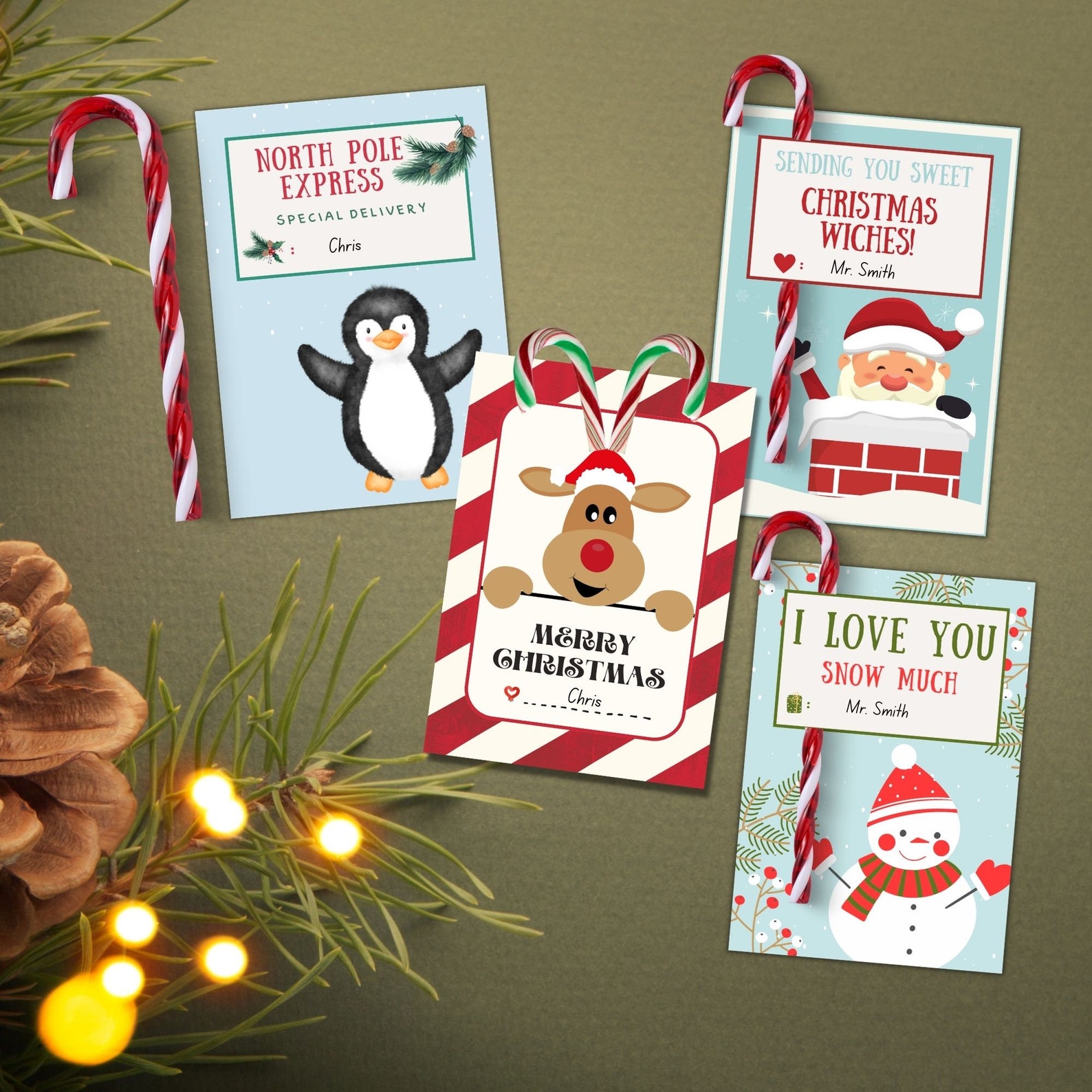 Candy Cane Holder Bundle | Candy Cane Gram | Christmas Candy Cane ...