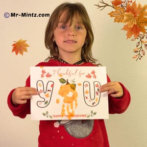 Thankful for You Thanksgiving Handprint Art Craft Activities Printable ...