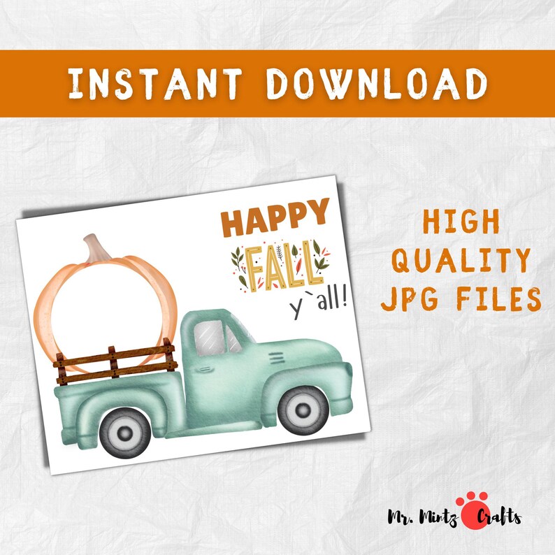 Happy Fall Y’all Handprint Truck Art Craft | Printable DIY Fall ...