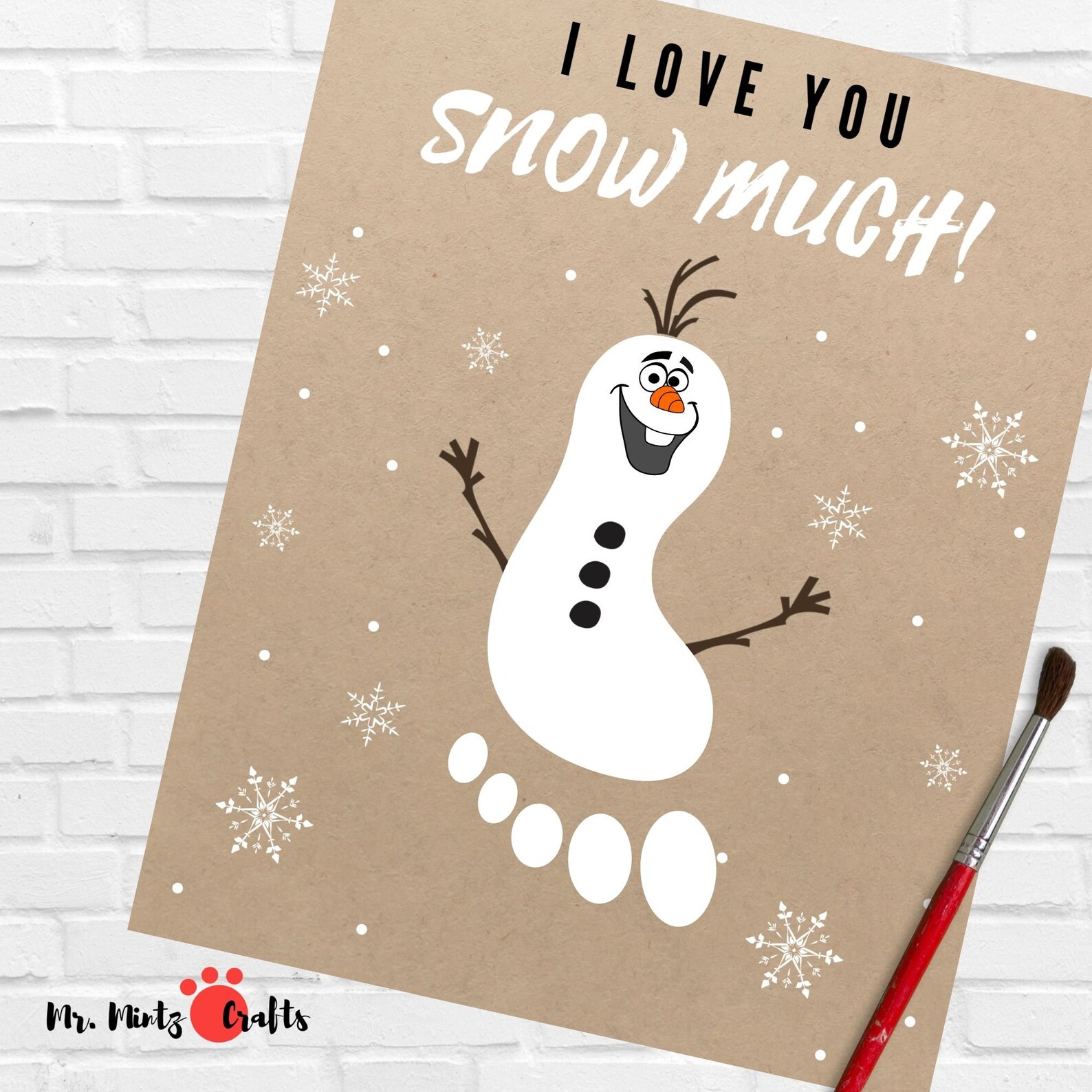 Christmas Snowman Footprint Handprint Art Craft Template Printable ...