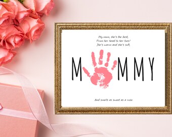 Mother's Day Gift for Kids Handprint Keepsake Mother's Day Handprint ...