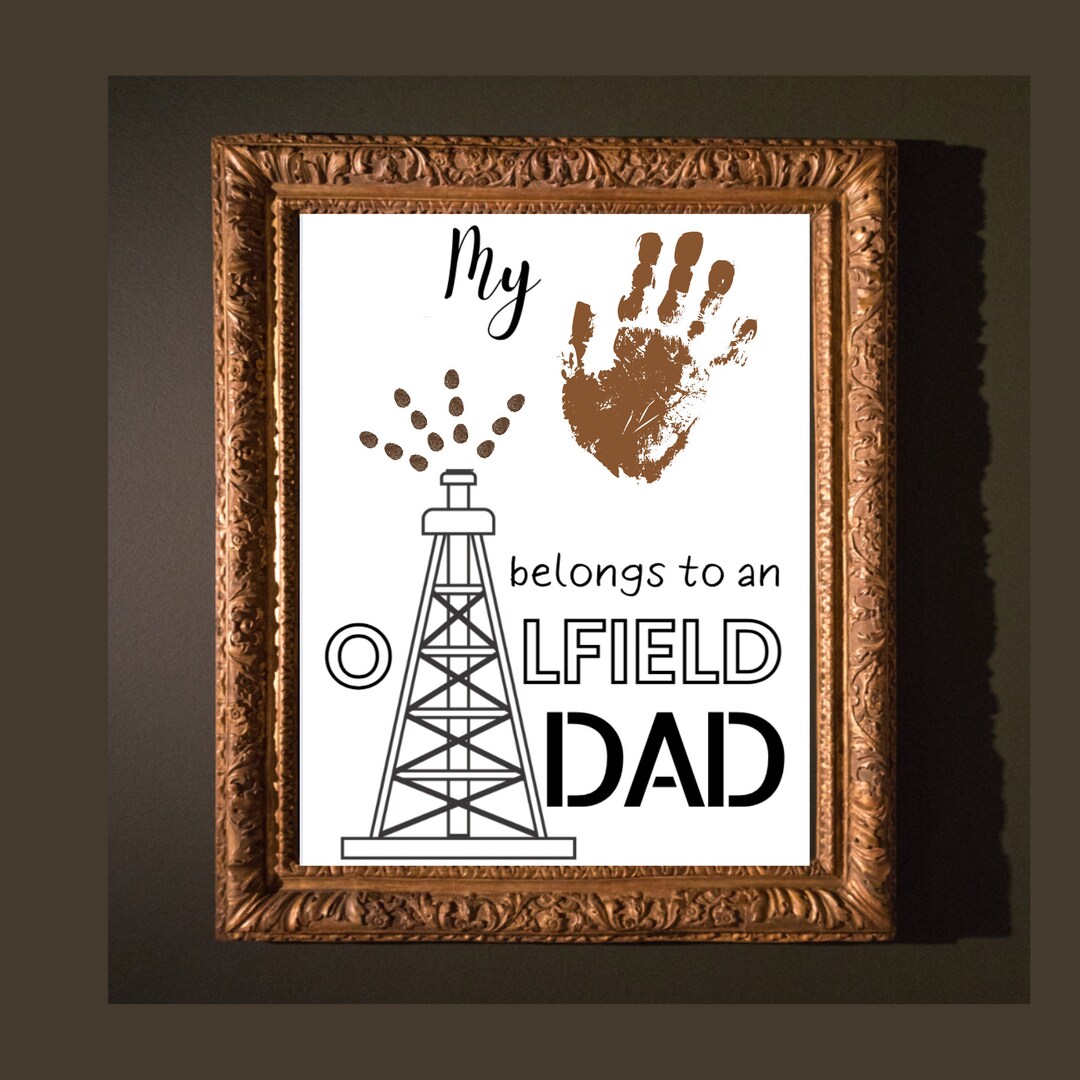 Handprint Art Craft Father Dad Oilfield | Fathers Day Gifts From Kids ...