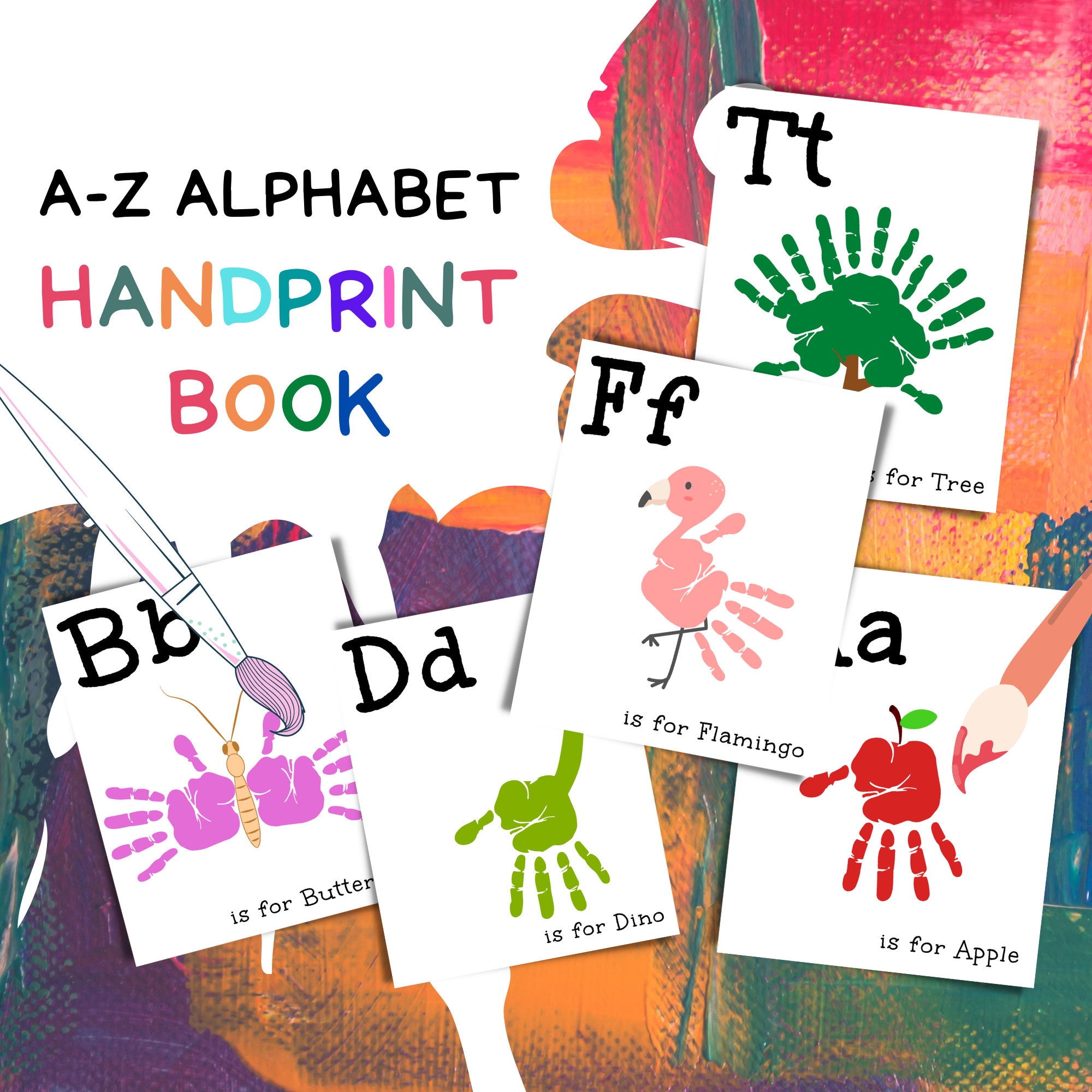 Alphabet Handprint Art Craft | My Handprint ABC Alphabet Book ...